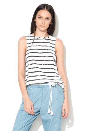 Animal Top negru cu alb in dungi Riot 6 - eMAG.ro