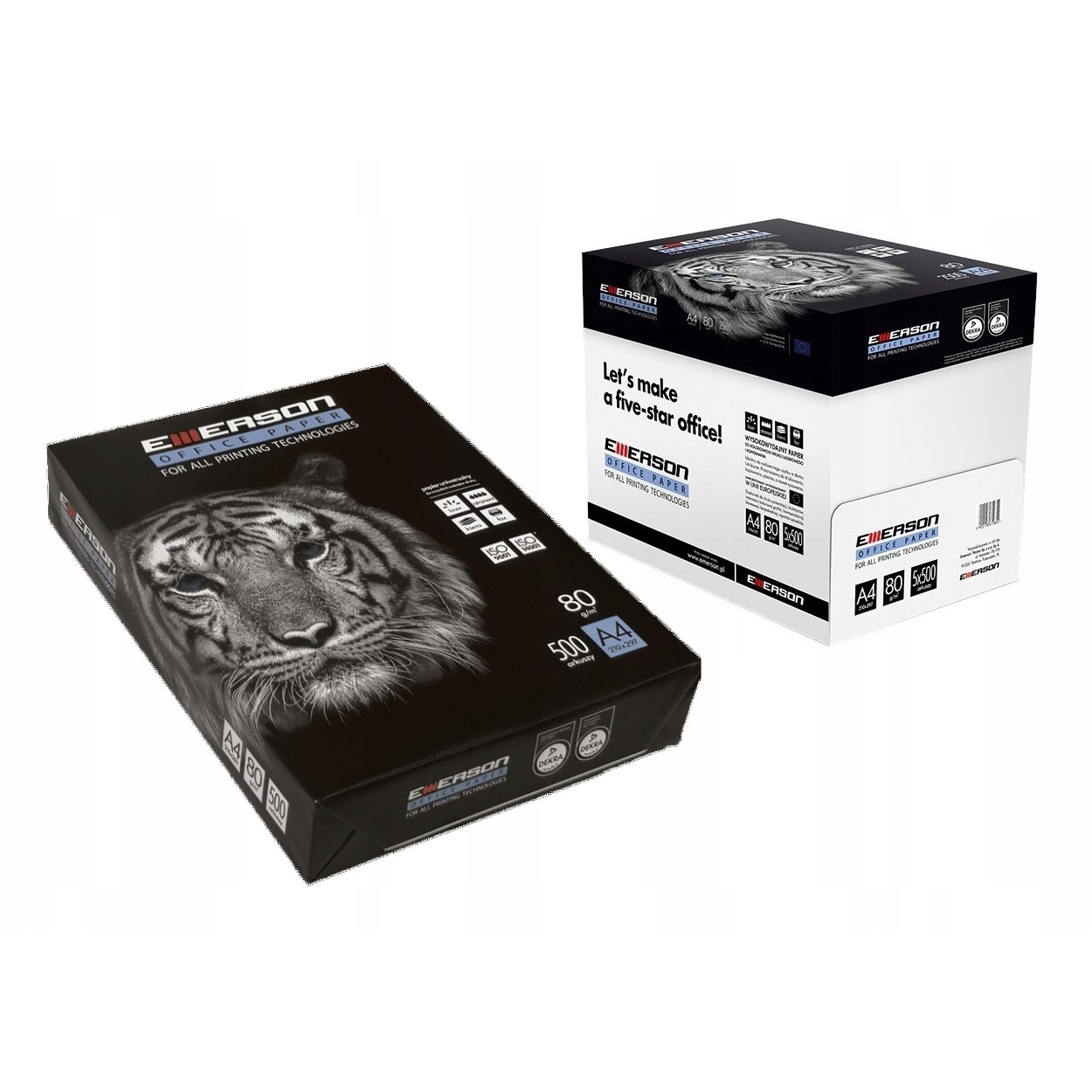 Hartie copiator, Emerson, A4, 80g, 500 coli, cutie 5 topuri - eMAG.ro