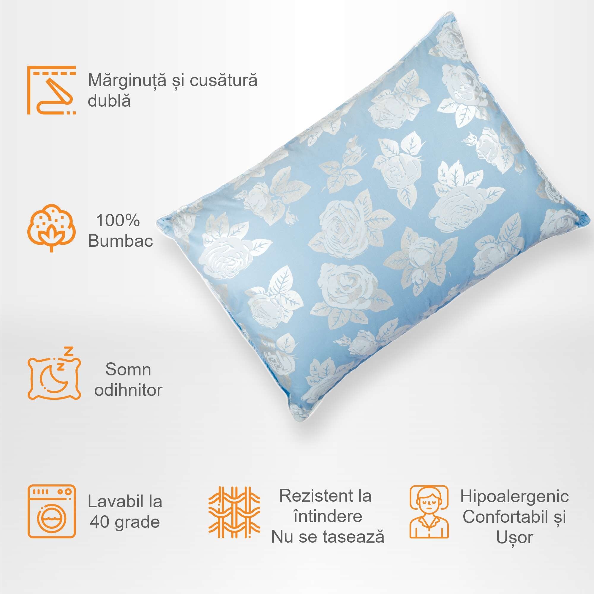 Set de 2 perne Pernador cu 15% puf de gasca si pana pentru copii, 40x60 ...