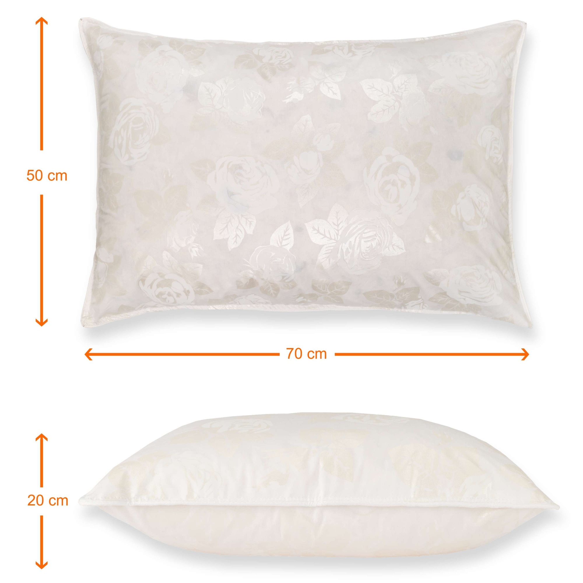Set de 2 perne Pernador cu 15% puf de gasca si pana, 50x70 cm, Alb cu ...