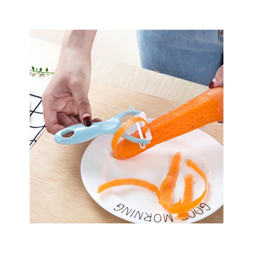 Aparat pentru decojit fructe si legume, Yash, manual, albastru, 13 cm ...