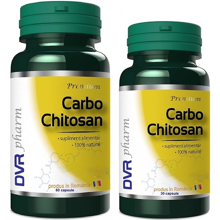 Pachet Carbo Chitosan 2flacoane, 90 capsule, DVR Pharm - eMAG.ro