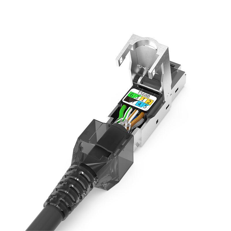 Конектор Rj45 със самоуплътнение, кат. 8 за кабел с дебел проводник STP ...