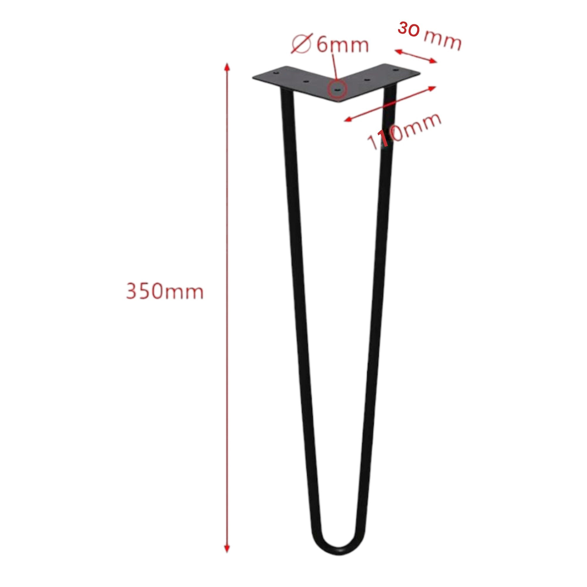 Set 4 picioare mobilier din metal, INMOZATA, 35 cm, Negru, accesorii ...