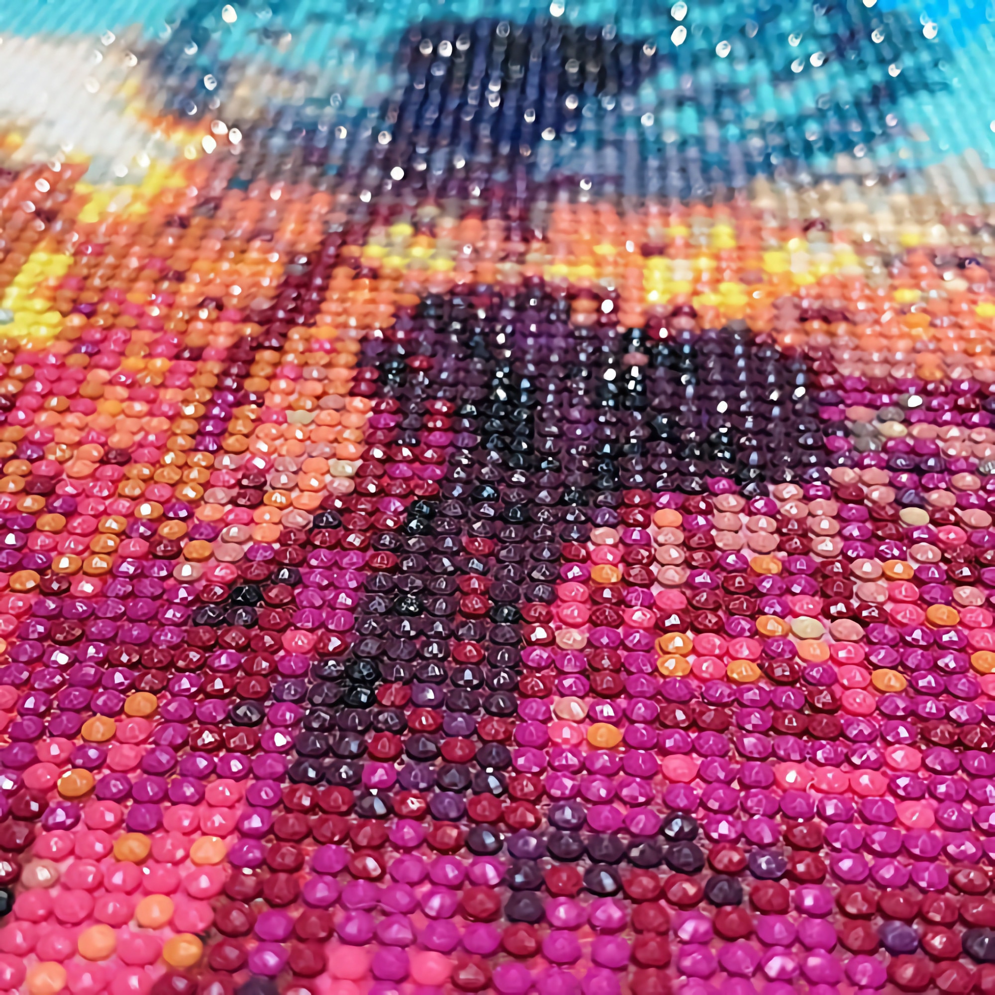 Set broderie cu diamante 5D Miraza, tip goblen, model Papadie, 30x30 cm ...