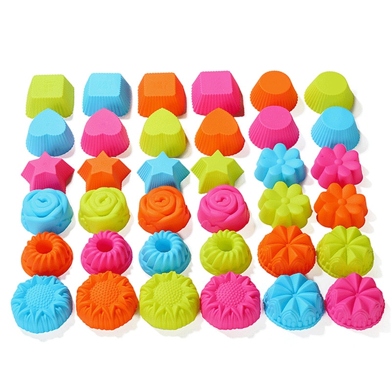 Set 36 forme pentru prajituri, CeruleTree, Silicon, Reutilizabile ...