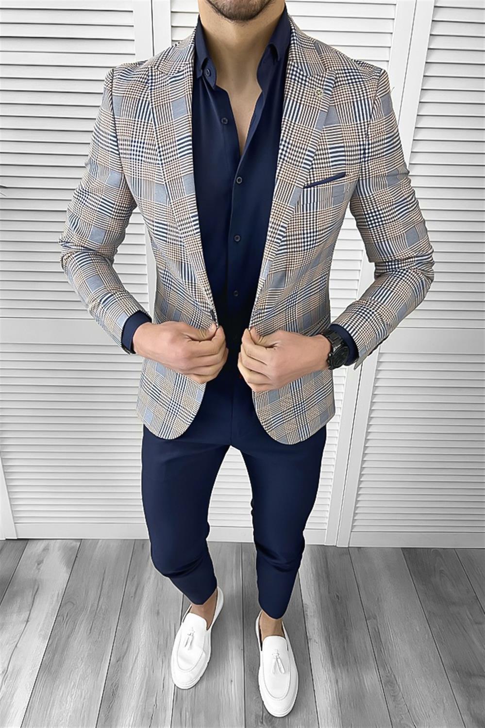 Sacou barbati, deHaine, elegant, 732, gri, 48 EU - eMAG.ro