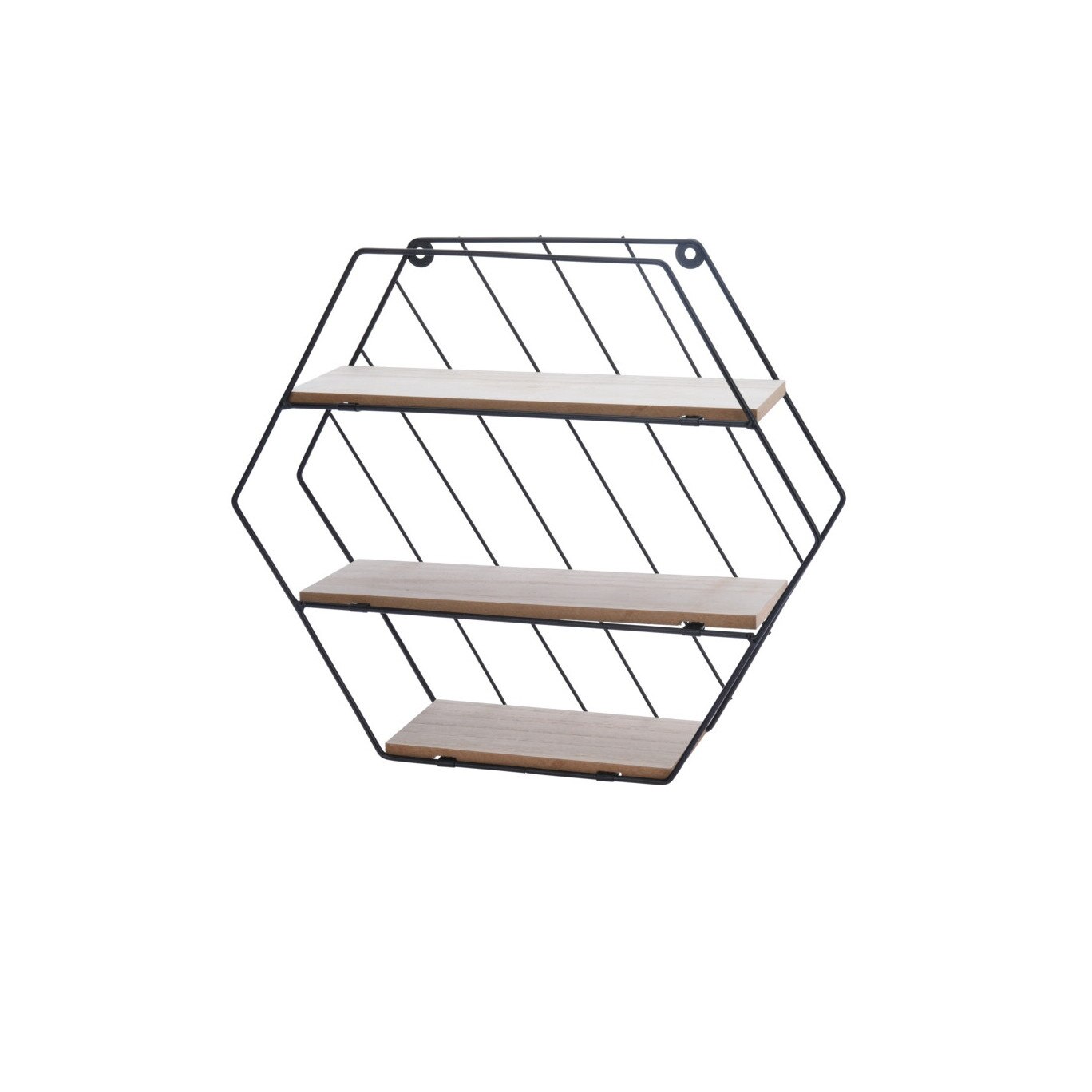 Raft perete Excellent Houseware, MDF/metal, 31x9x35 cm, negru/maro ...