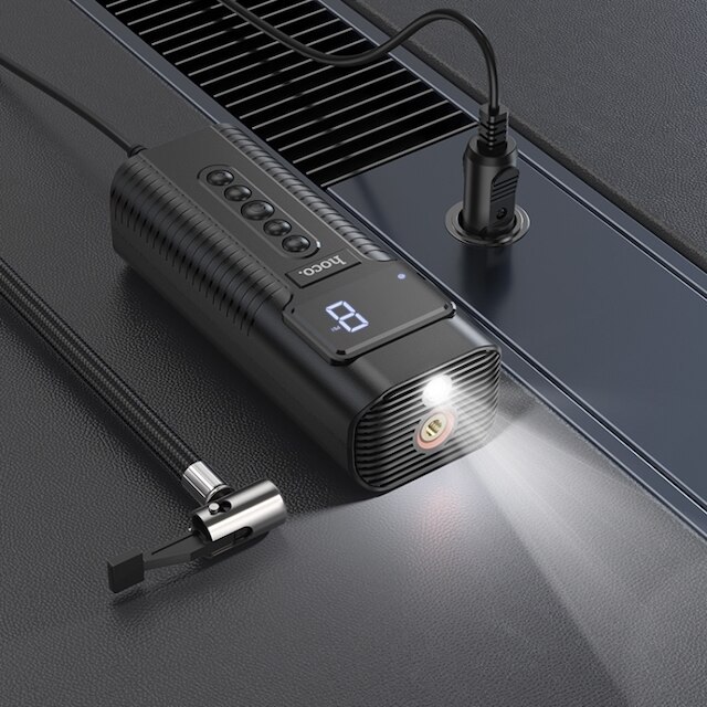 Compresor Auto Portabil Hoco ph55, 2.5 bar, LED Display, Lumina Led ...