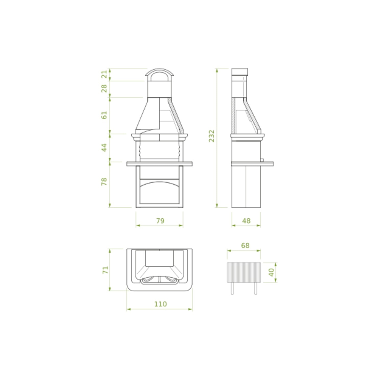 Gratar Salina pentru barbecue gradina / terasa din material refractar ...