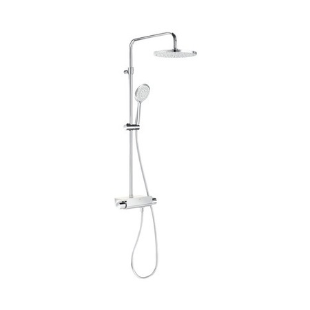 Sistem de dus termostatat Roca Deck-T Round cu polita, dus fix Ø25 cm ...