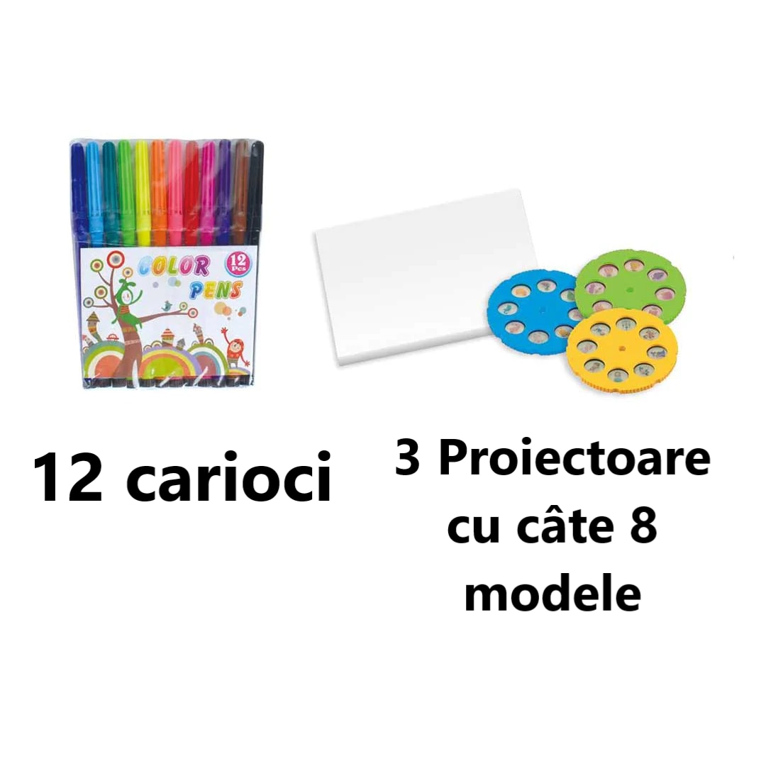 Set Masuta pentru Desen cu Proiector Holografic si Accesorii, 3 Discuri ...