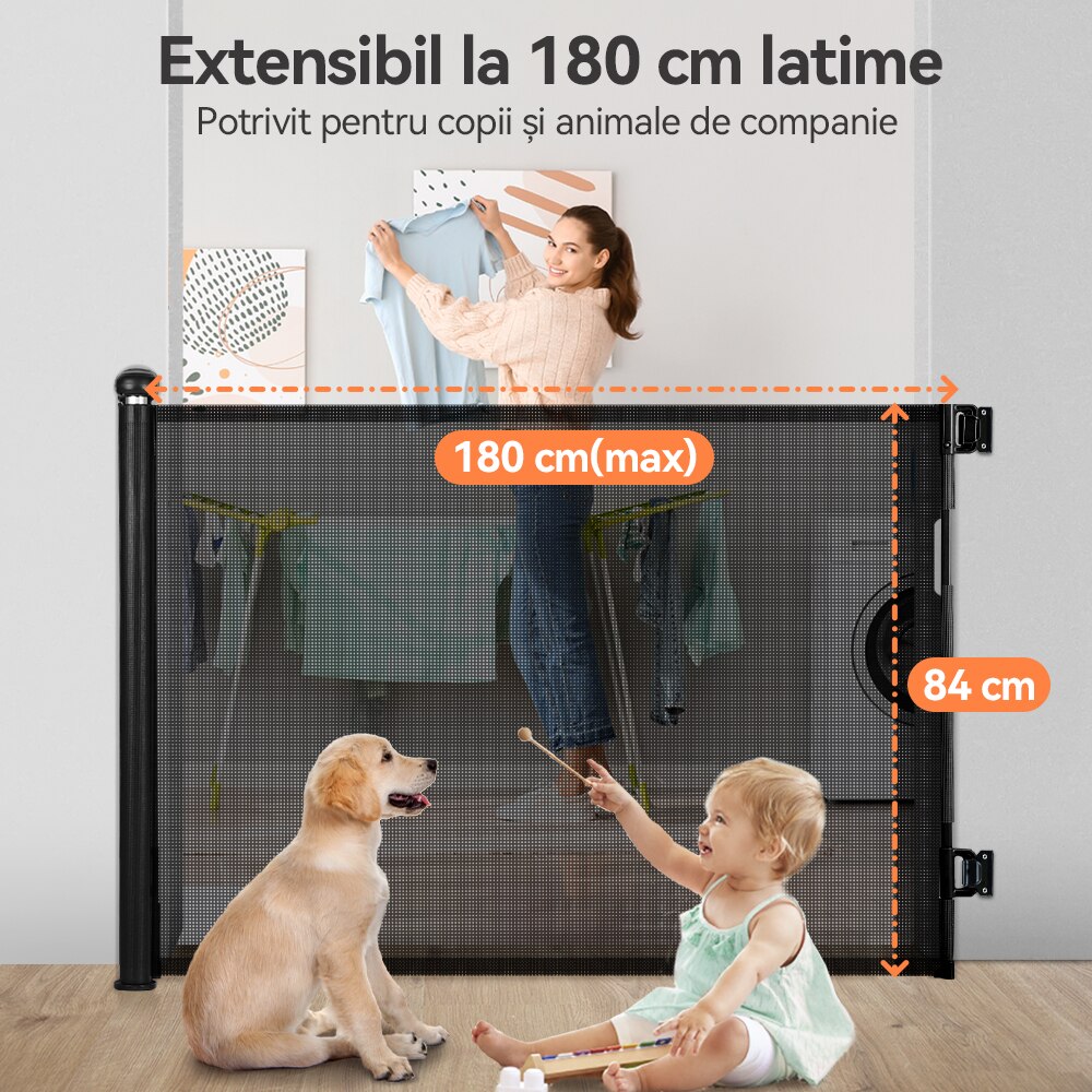 Poarta de siguranta, Comomy, Operati cu o singura mana, retractabila ...