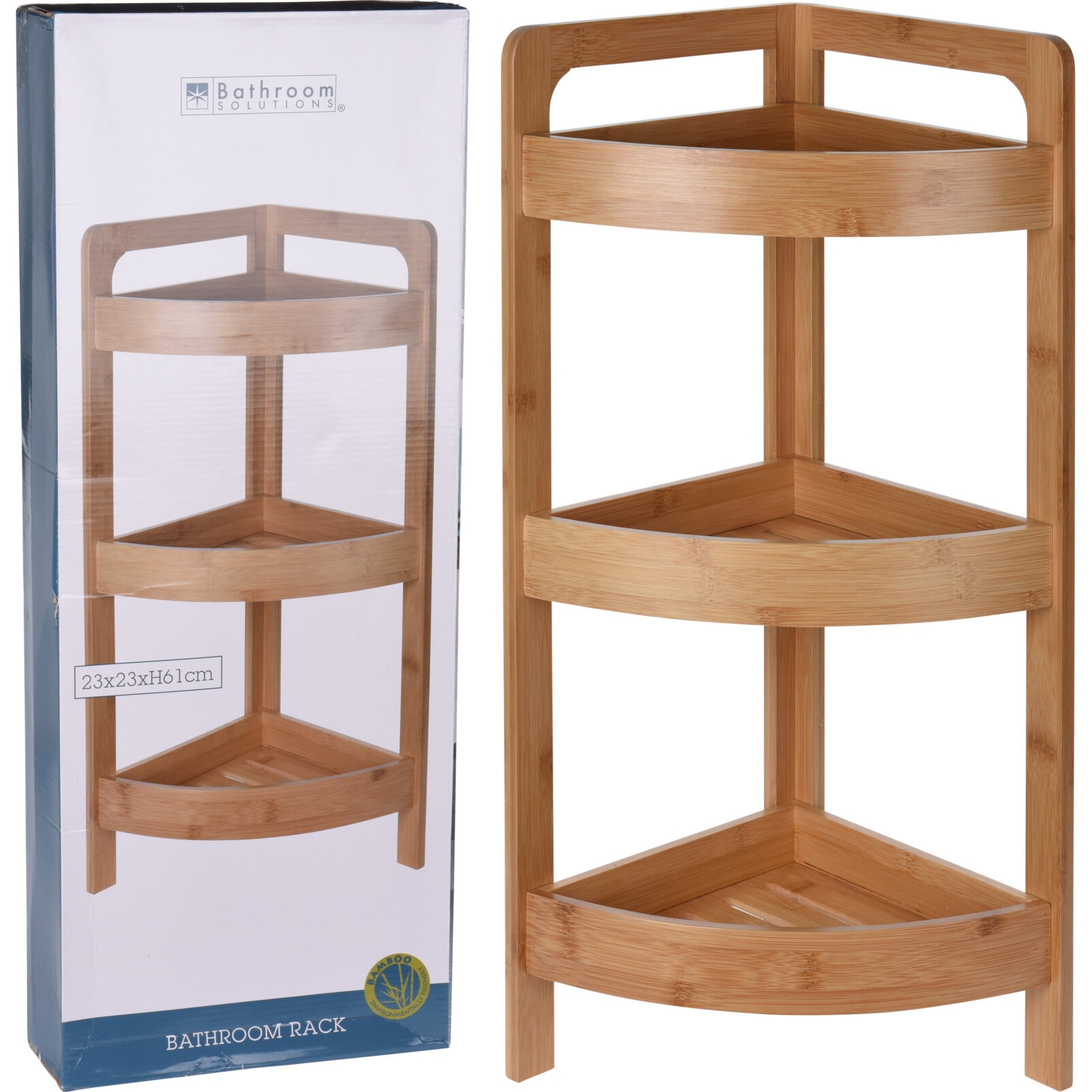 Etajera pentru baie Bathroom Solutions, bambus, 23x23x61 cm, maro - eMAG.ro