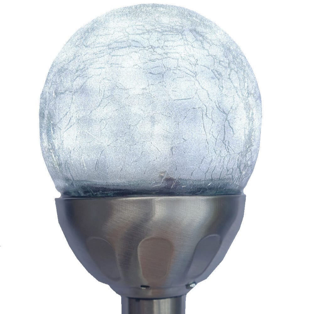 Set 3 lampi solare LED de exterior pentru gradina model glob, 38x8x8 cm ...