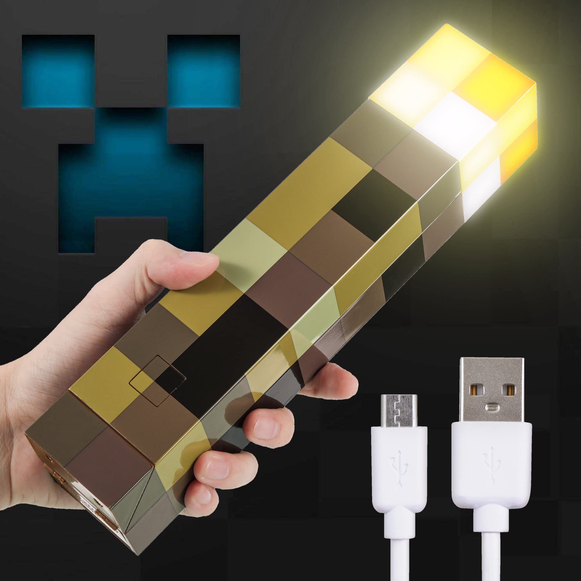 Lampa de veghe, Minecraft, LED, USB reincarcabil, 28x5,5 x5,5 cm - eMAG.ro