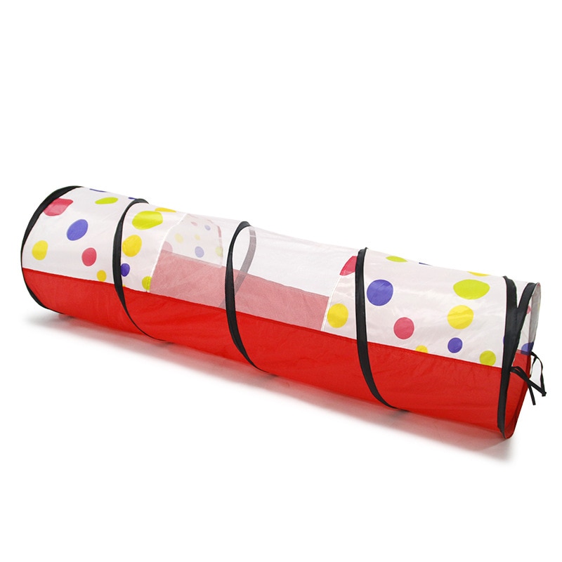 Tunel de Joaca pentru Copii, AEWOYAD, Poliester, Cu plasa, 180cm, Rosu ...