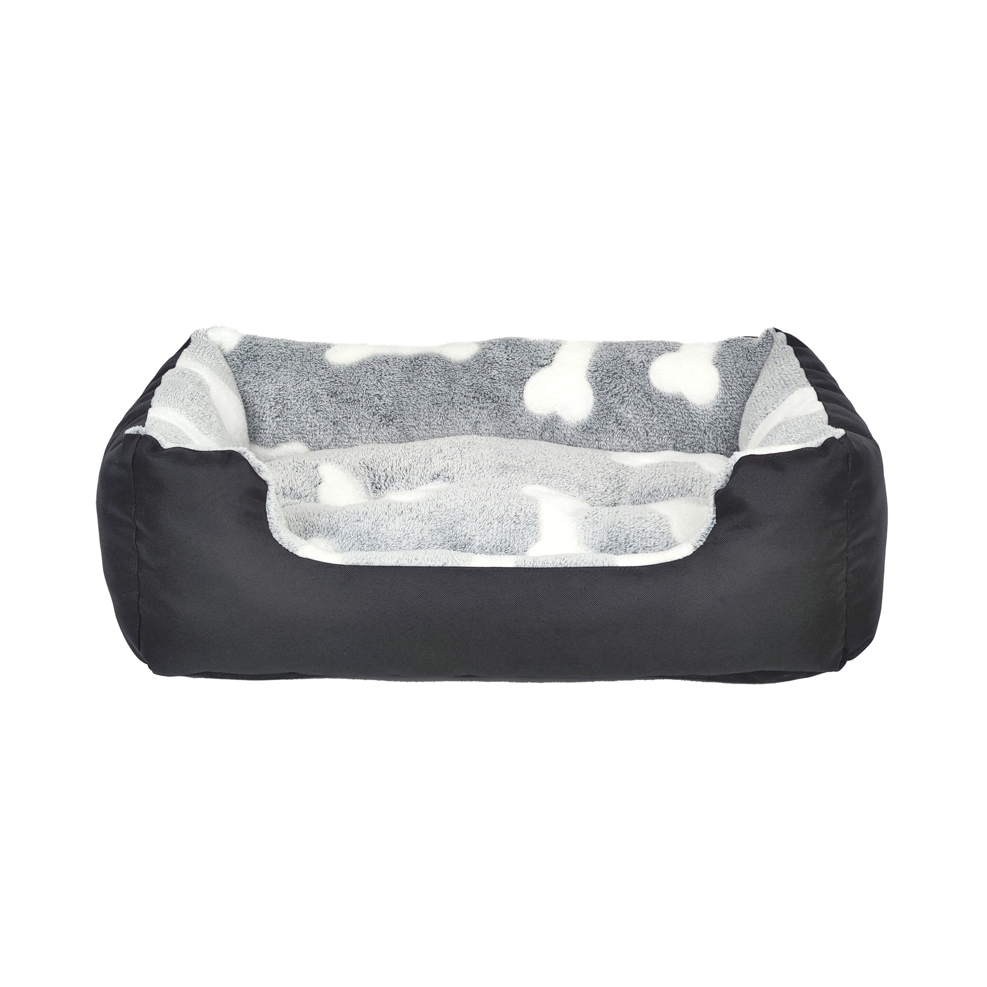 Culcus pentru caini si pisici Grey Bones, 30x50 cm, cu perna detasabila ...