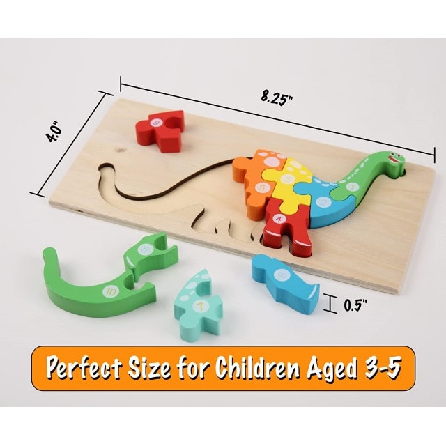 Puzzle pentru copii, Lemn, 3 ani+, Multicolor - eMAG.ro