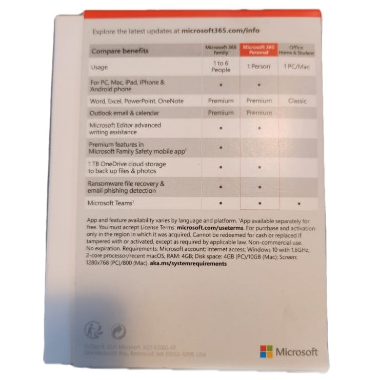 Microsoft Office 365, M365 Personal, Английски, 1 година - eMAG.bg