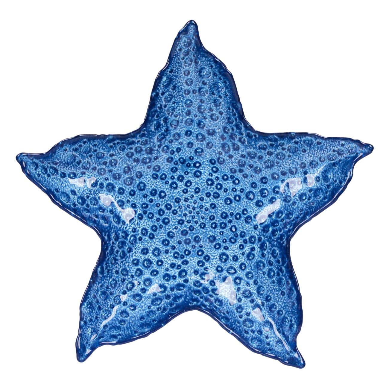 Farfurie sticla ornamentala in forma de stea de mare, 26.5 x 3.8 cm ...