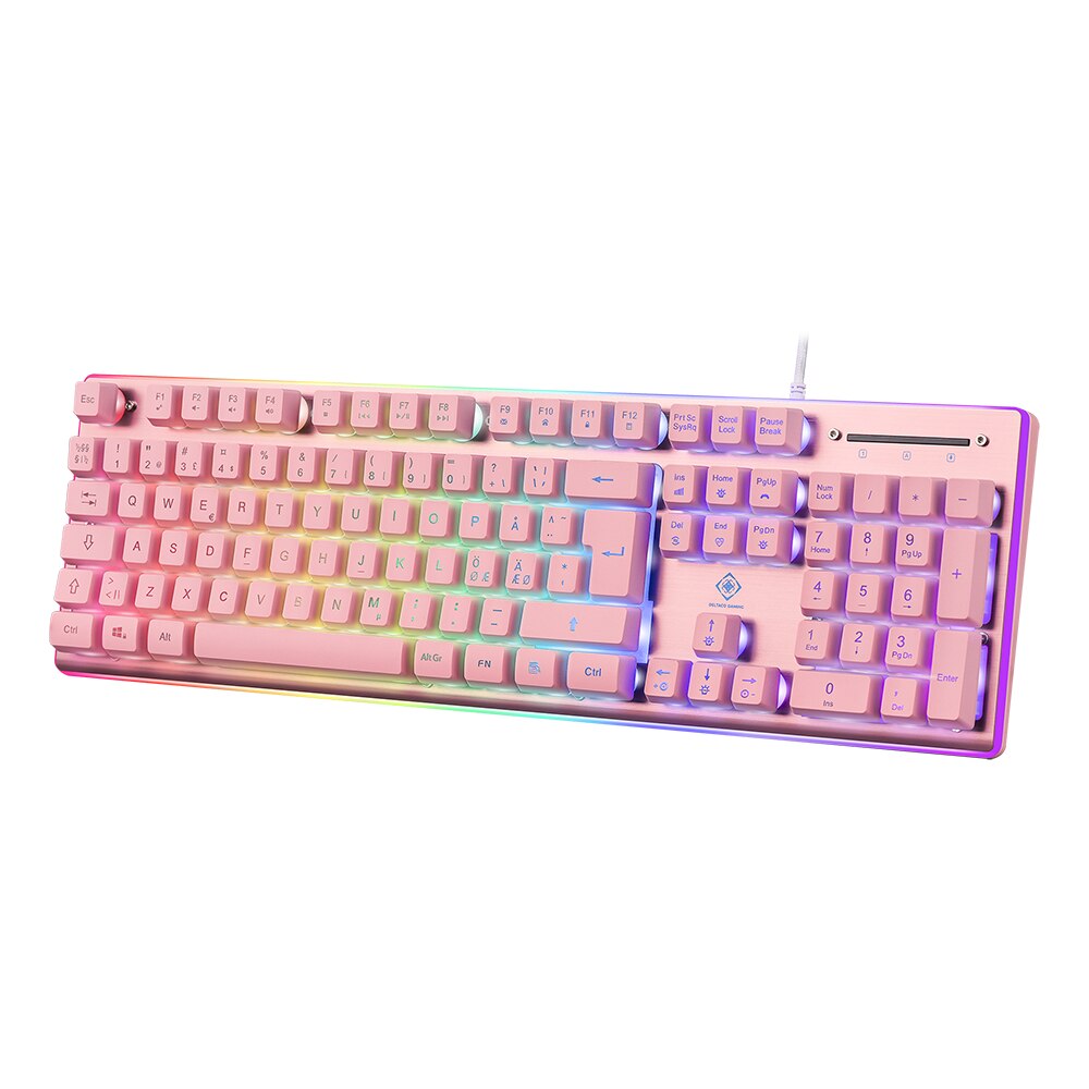 Tastatura gaming iluminata RGB, DELTACO GAMING, ergonomica, 25 taste ...