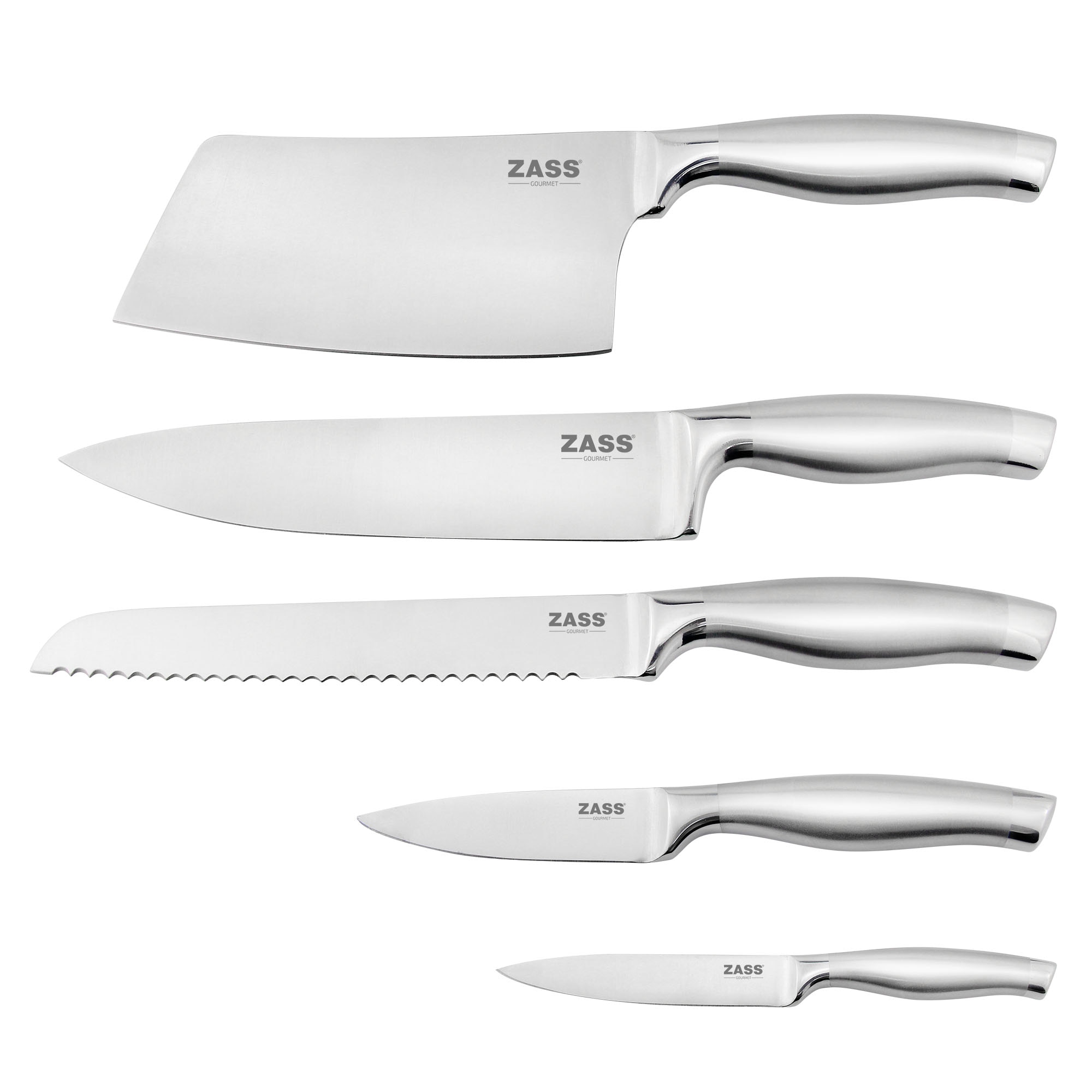 Set cutite din inox turnat 8 piese, cu foarfeca, dispozitiv de ascutit ...