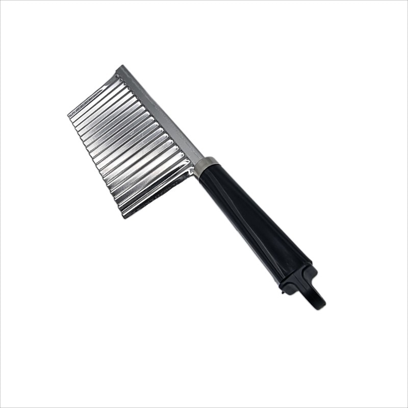 Cutit cu lama ondulata pentru cascaval, lungime 25 cm, maner negru din ...