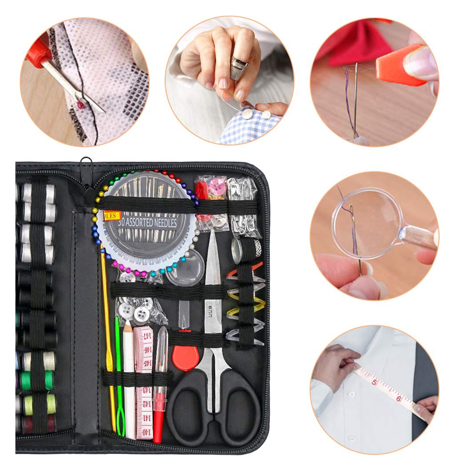 Set 172 articole cusut, Darklove, Cu geanta depozitare, Accesorii de ...