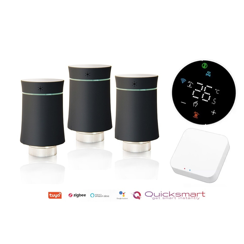 Комплект за автоматизация на радиатора Quicksmart, 3 термостатирани ...