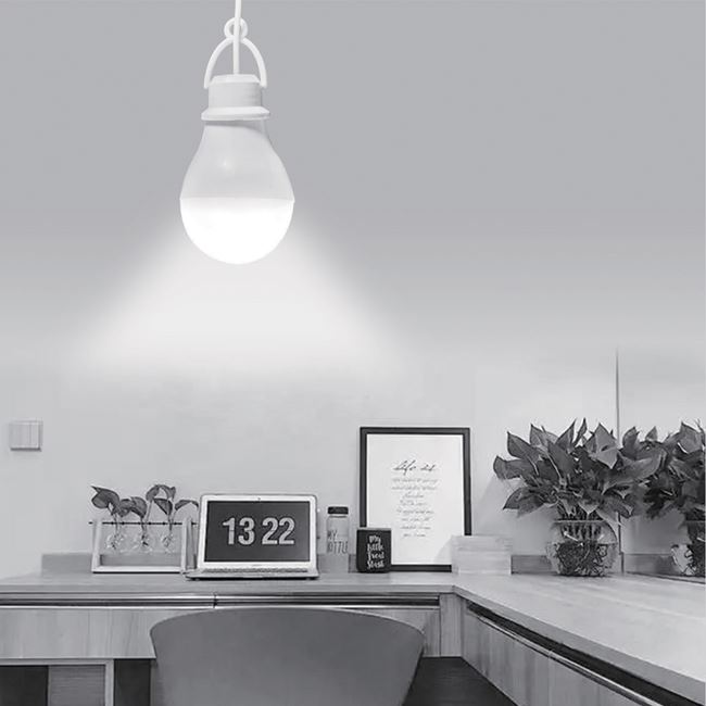 Lampa USB cu LED in forma de bec, 105cm, Bibilel, Alb, JMB-BBL7818 ...