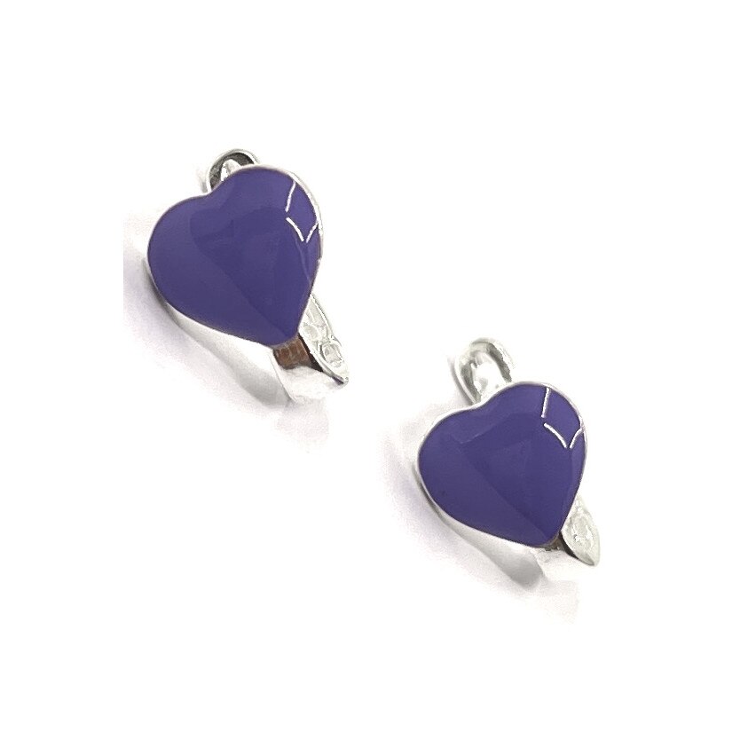 Cercei din argint 925 cu inima mov, Agavi - eMAG.ro