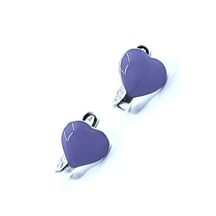 Cercei din argint 925 cu inima mov, Agavi - eMAG.ro