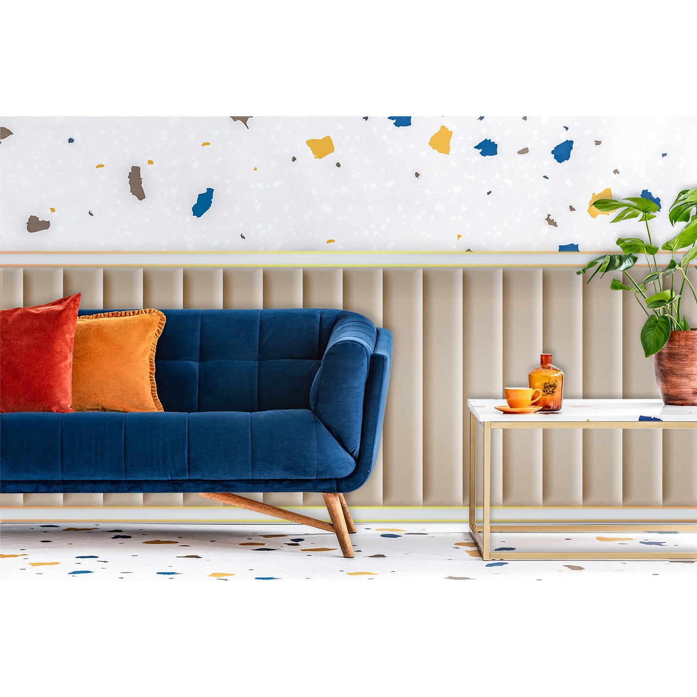 Panou de perete, tapitat, Postergaleria, 15 x 90 cm, bej, MV 08 - eMAG.ro