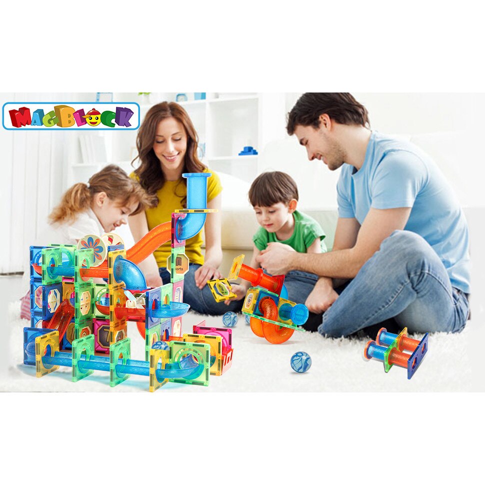 Set Inteligent de Constructie cu tuburi si mingi colorate Magnetic cu ...