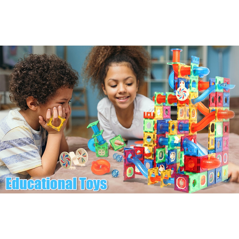 Set Inteligent de Constructie cu tuburi si mingi colorate Magnetic cu ...
