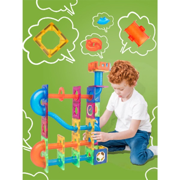Set Inteligent de Constructie cu tuburi si mingi colorate Magnetic cu ...