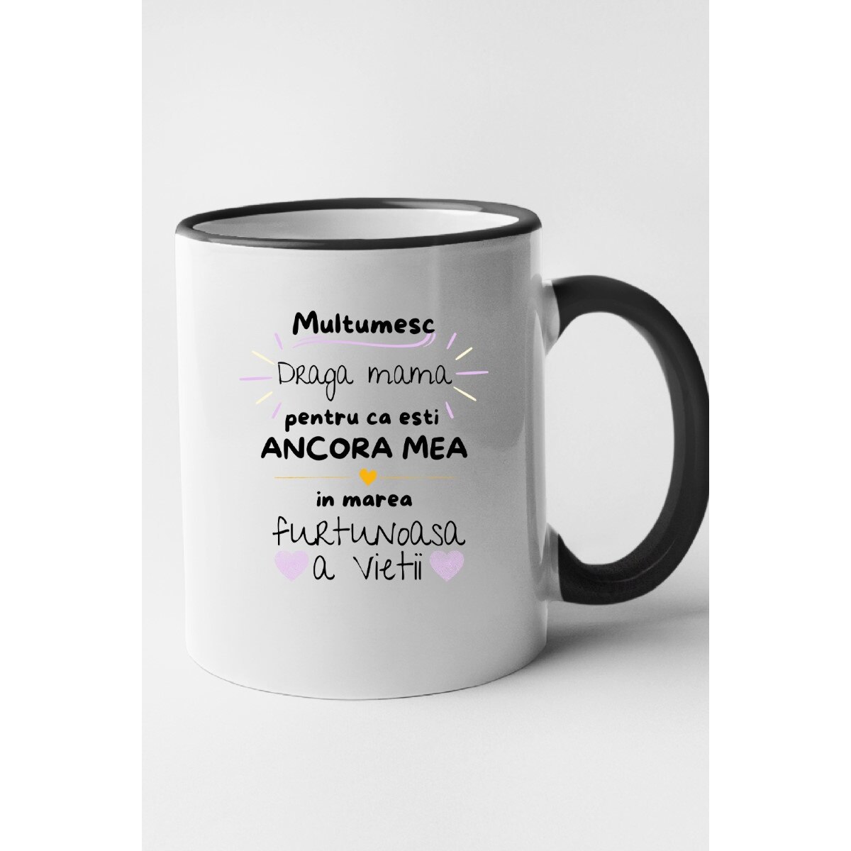 Cana personalizata cu imprimeu Multumesc draga mama, Ceramica, 330 ml ...