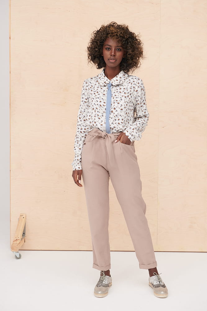 Pantaloni dama, Blue Shadow, Poliester, Bej, 36 - eMAG.ro