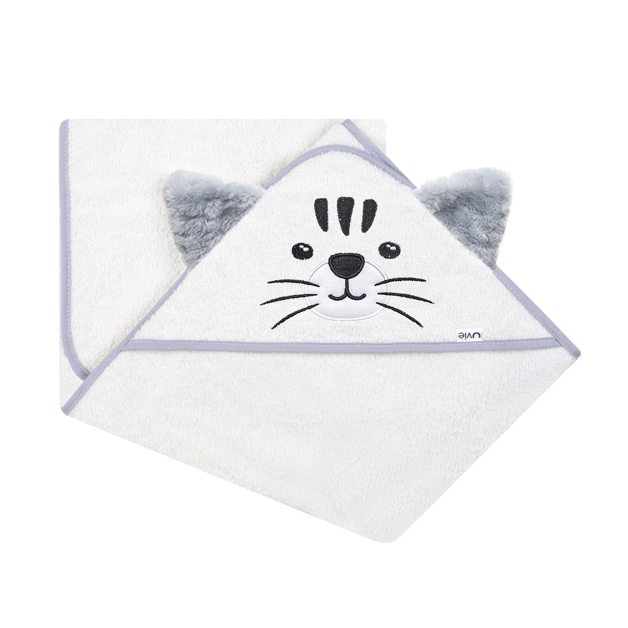 Prosop de baie pentru copii, UVIE, Bumbac, 120 x 100 cm, Alb - eMAG.ro