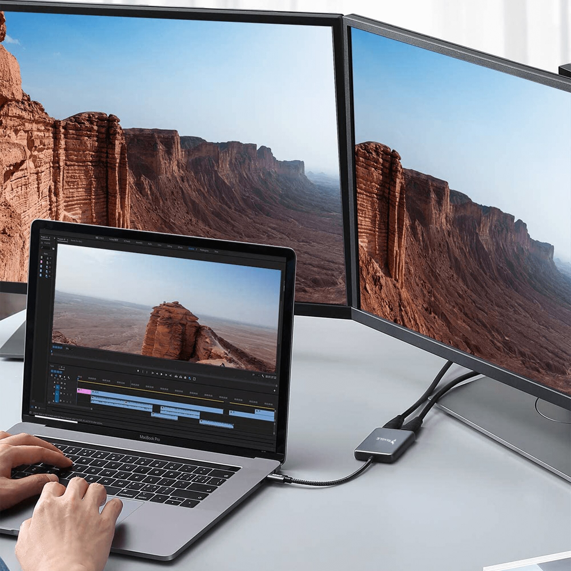 HUB USB Type-C adapter USB C-HDMI 4K VGA 1080p Reagle USB-C PD 100W ...