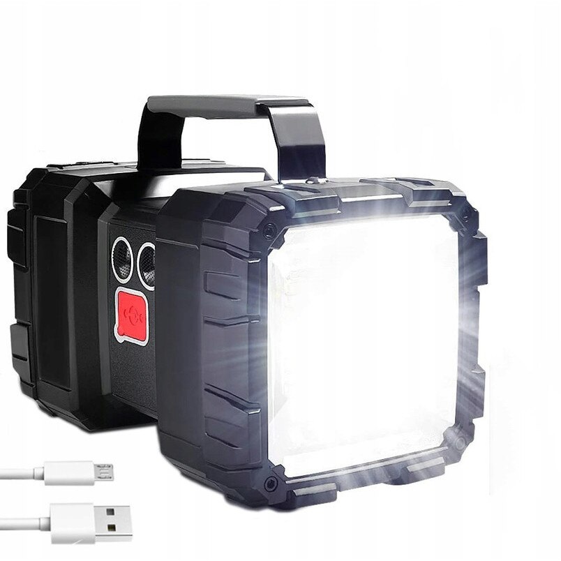 Proiector LED, Walalla, ABS, 7 moduri de iluminare, 1200LM, 5000 mAh, USB, Negru - eMAG.ro