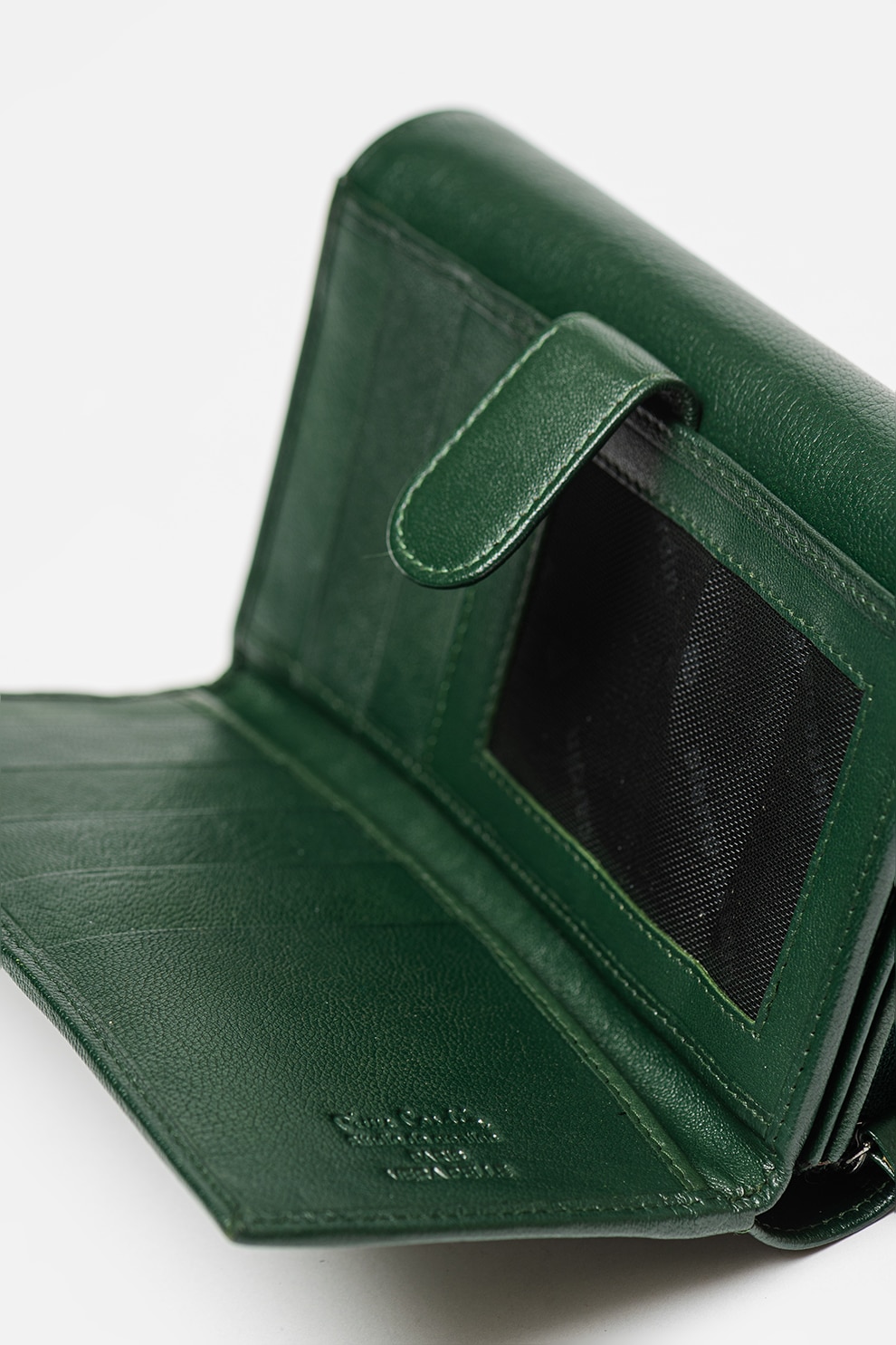 Pierre Cardin, Portofel de piele cu logo, Verde inchis - eMAG.ro