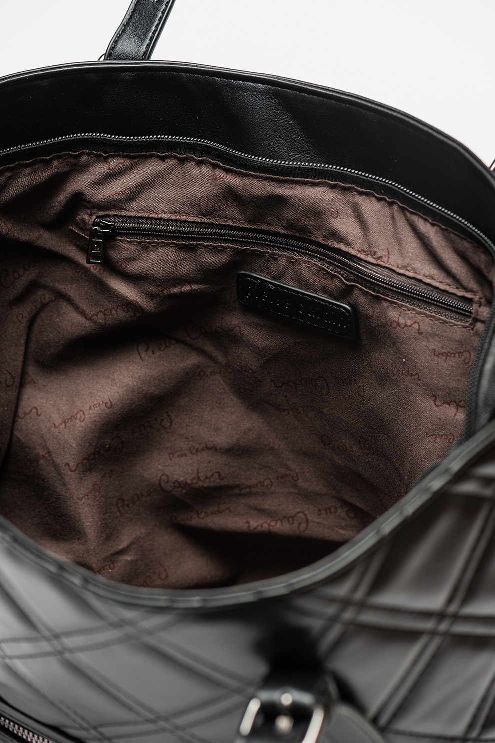 Pierre Cardin, Geanta shopper de piele ecologica cu garnituri cusute ...