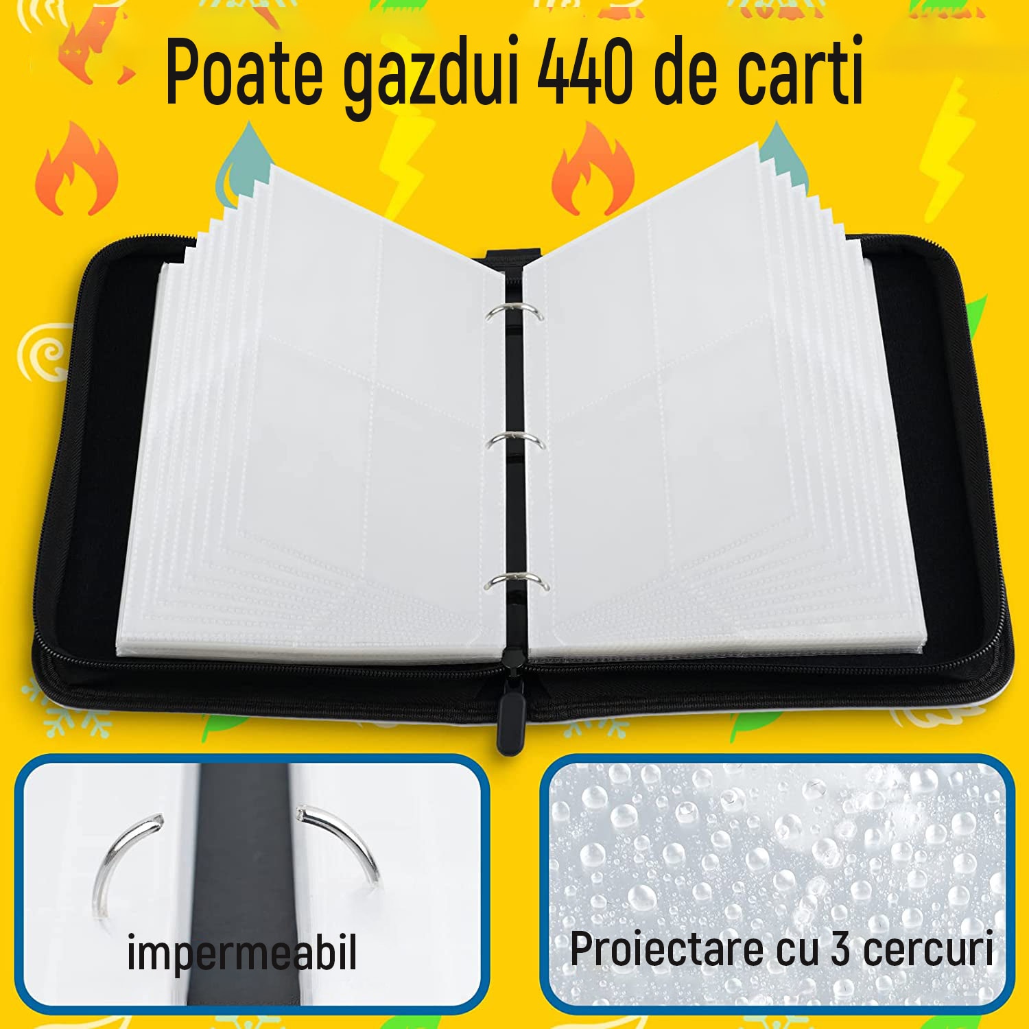 Album colectionare carti Pokemon, contine pana la 400 de carti cu 50 de ...