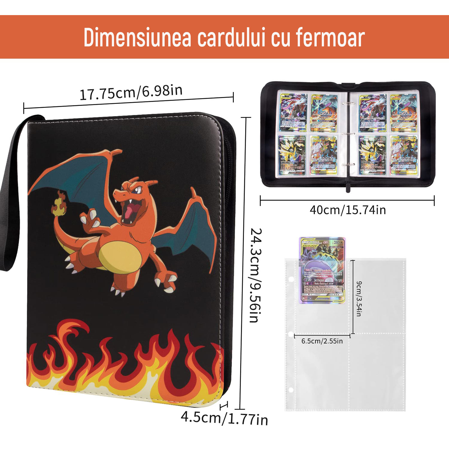 Album colectionare carti Pokemon, contine pana la 400 de carti cu 50 de ...