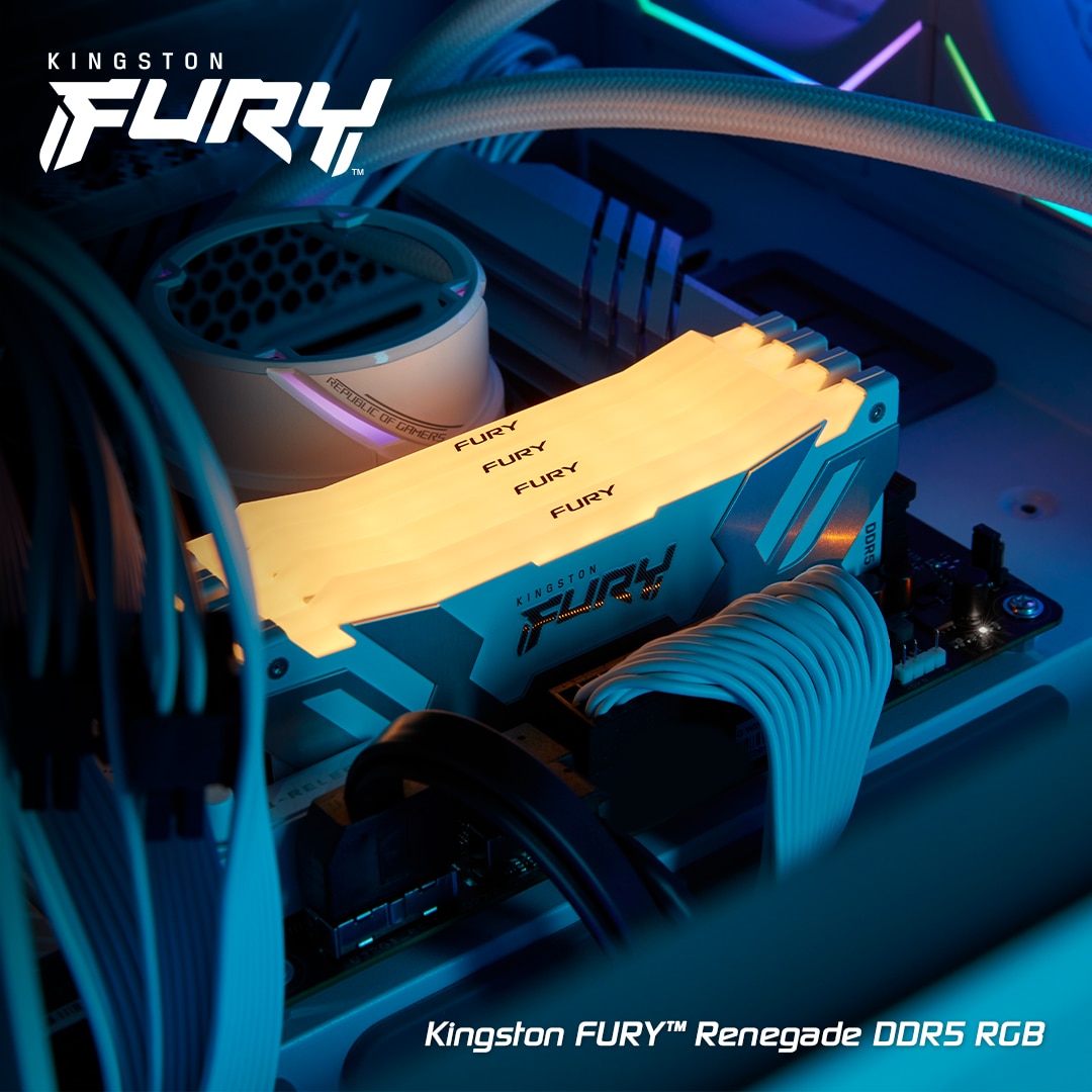 Оперативна памет Kingston Fury Renegade White RGB 32GB(2x16GB) DDR5 6400MHz CL32 KF564C32RWAK2 ...