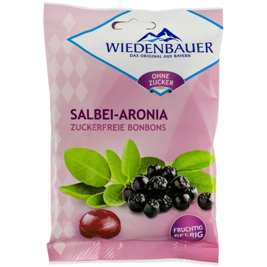 Set 3 x Bomboane cu Salvie si Aronia, fara Zahar, 75 g, Wiedenbauer ...
