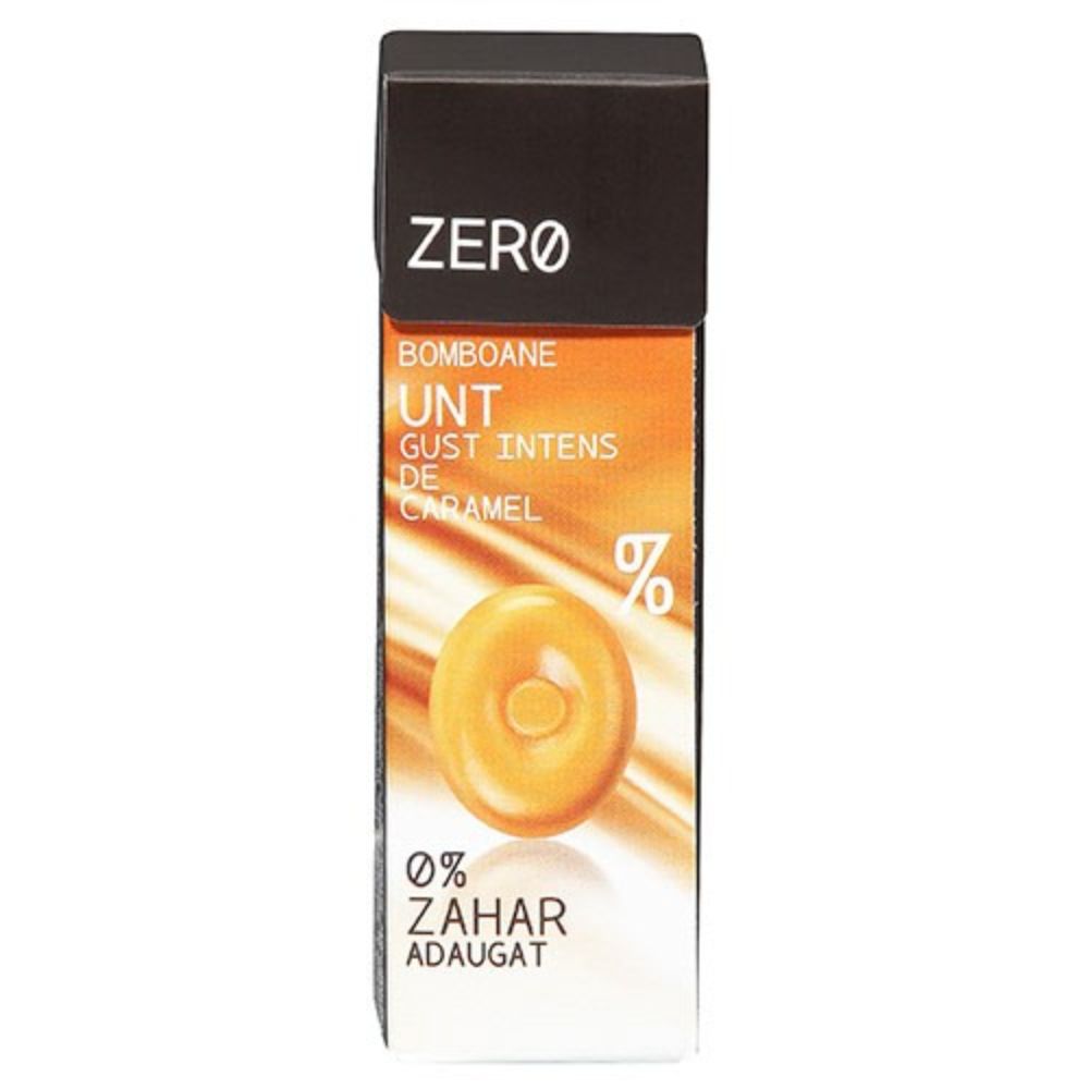 Bomboane Zero Ice Blue cu Aroma de Unt si Caramel, Zero Zahar, 32 g, 6 ...