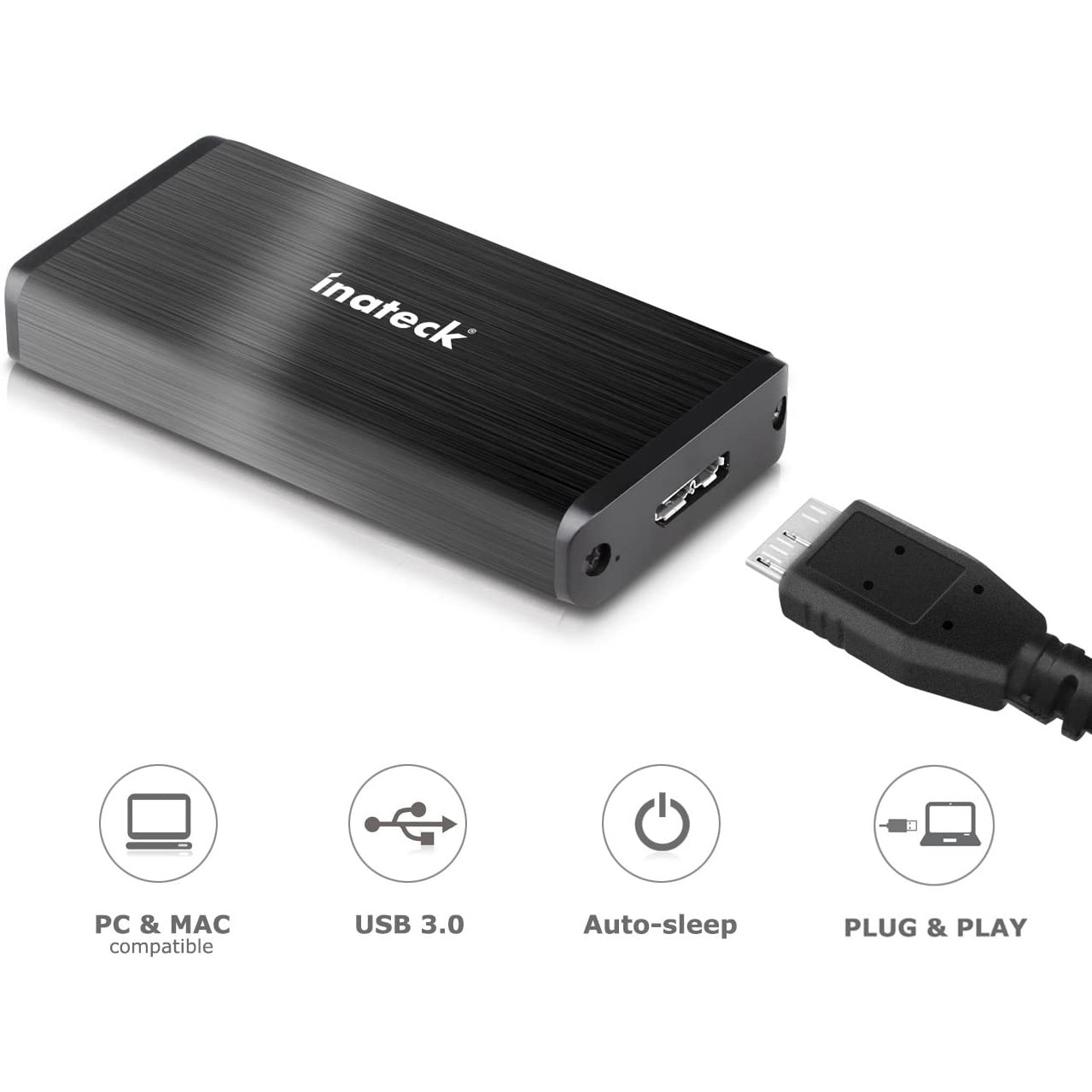 Carcasa adaptor pentru carcasa SSD din aluminiu USB 3.0 M50 mSATA cu ...